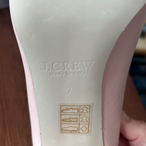 J. Crew | Shoes | J Crew Lena Blush Leather Heeled Pump 7 Black Patent ...
